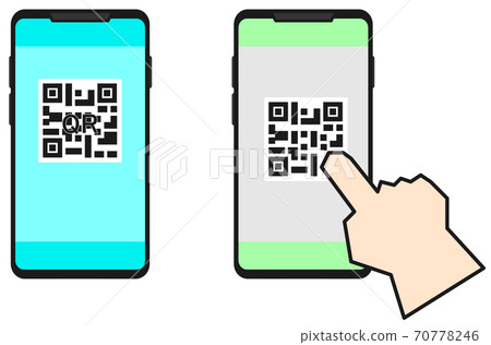 Smartphone screen that displays the QR code - Stock Illustration ...