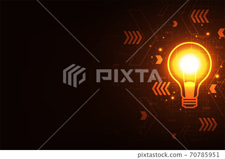 Technology background light bulb vector in... - Stock Illustration ...