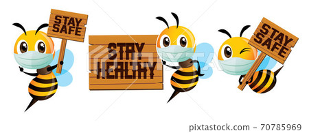 Protect yourself against virus. Cartoon cute... - Stock Illustration ...