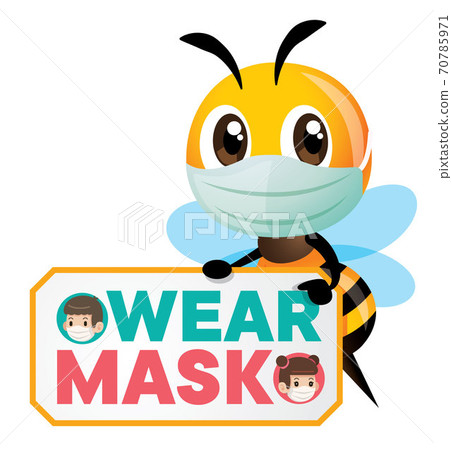 Protect yourself against virus. Cartoon cute... - Stock Illustration ...