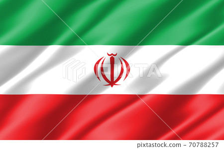 Silk wavy flag of Iran graphic. Wavy Iranian... - Stock Illustration ...
