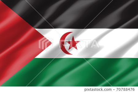 Silk wavy flag of Western Sahara graphic. Wavy... - Stock Illustration ...