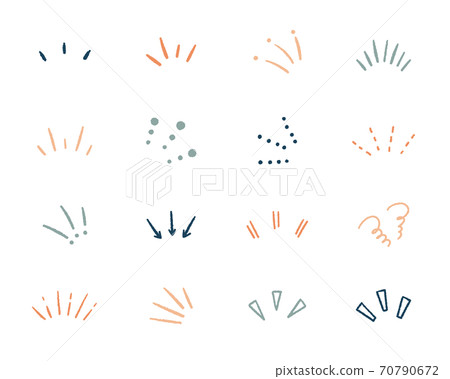 Handwritten notice line, attention mark set /... - Stock Illustration ...