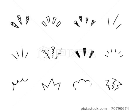 Handwritten notice line, attention mark set /... - Stock Illustration ...