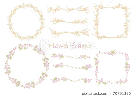 Flower frame set with a gentle touch - Stock Illustration [70791350 ...