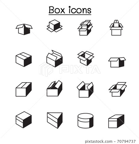 box icons set vector illustration graphic design - Stock Illustration ...