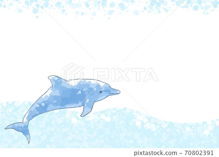 Dolphin frame with a gentle touch - Stock Illustration [70802391] - PIXTA