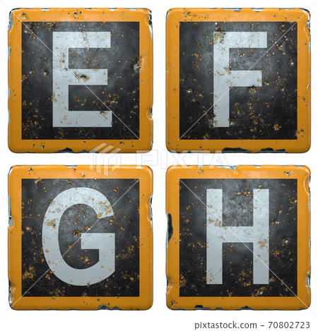 Public road sign orange and black color with a... - Stock Illustration ...