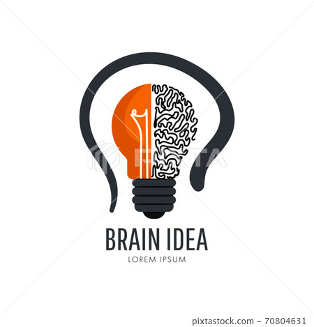 Creative composition of half brain behind light...-插圖素材 [70804631 ...