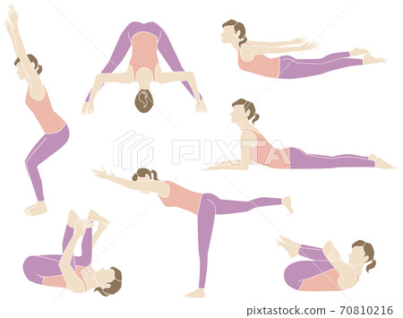 Yoga pose_set_6 - Stock Illustration [70810216] - PIXTA