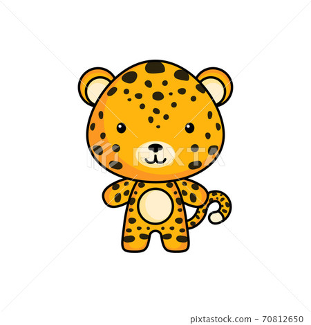 Cute cartoon jaguar logo template on white... - Stock Illustration ...