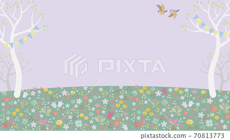 Highland flower field background - Stock Illustration [70813773] - PIXTA