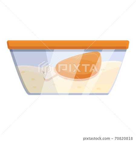 Chicken and rice lunch icon, cartoon style - Stock Illustration ...