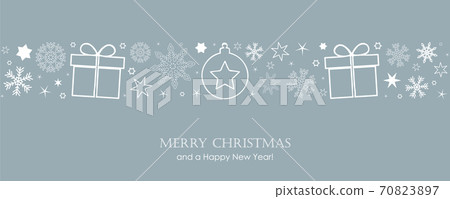 christmas card with snowflake border - Stock Illustration [70823897 ...