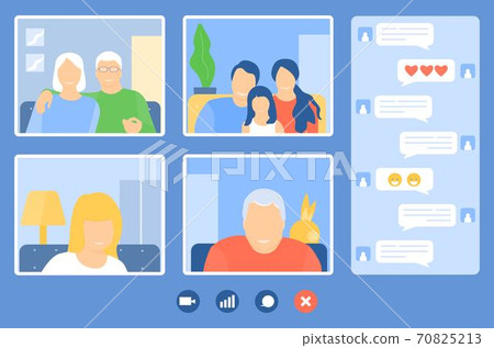 Family video chatting - Stock Illustration [70825213] - PIXTA