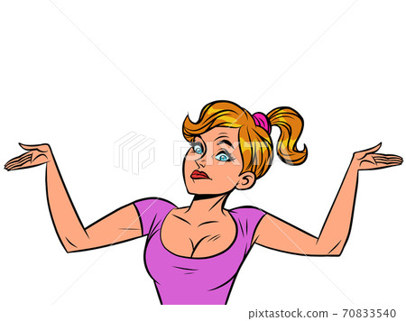 the girl puzzled gesture - Stock Illustration [70833540] - PIXTA