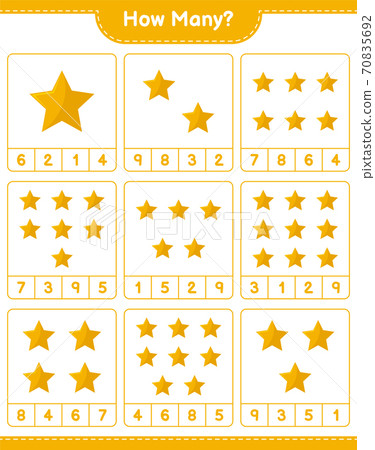 Counting game, how many Stars. Educational... - Stock Illustration ...