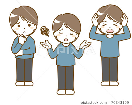 Troublesome facial expressions of men - Stock Illustration [70843199 ...