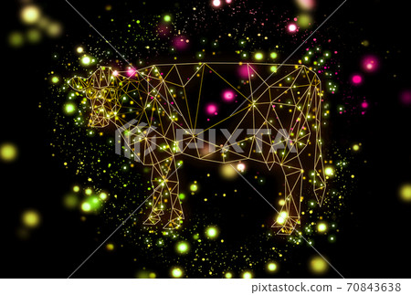 Abstract cow constellation shining in the night... - Stock Illustration ...