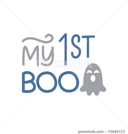 My First Boo day- cute Halloween greeting with... - Stock Illustration ...