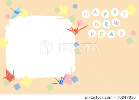 Origami photo frame New Year's card - Stock Illustration [70847850] - PIXTA