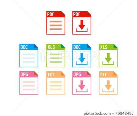 Vector illustration of saved file / Set of... - Stock Illustration ...