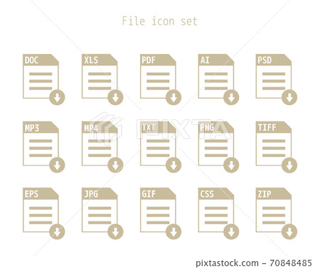 Vector illustration of saved file / Set of... - Stock Illustration ...