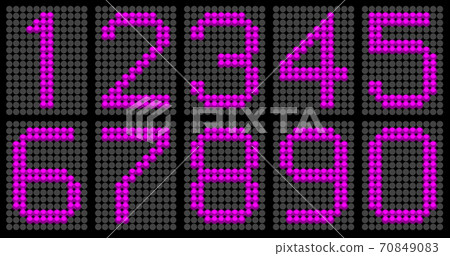 Number illustration Electric sign 1-10 Pink - Stock Illustration ...
