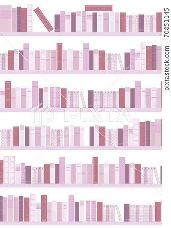 Background material of antique pink bookshelf ・... - Stock Illustration ...