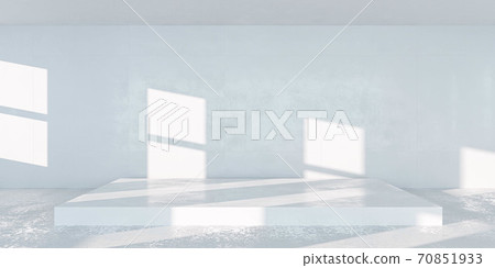 Empty room with concrete floor and diagonal... - Stock Illustration ...