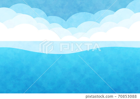 Sea and cloud background rectangular watercolor... - Stock Illustration ...
