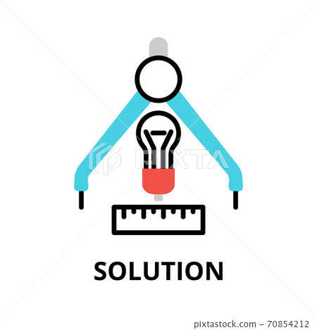Concept of Solution icon, modern flat thin line... - Stock Illustration ...
