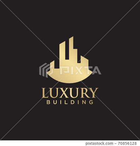 Luxury building logo design with golden color - Stock Illustration ...