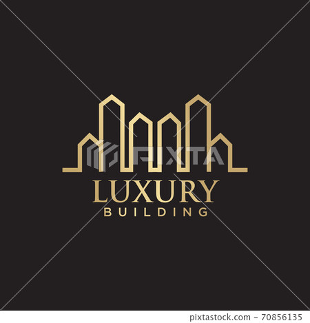 Luxury building logo design with golden color - Stock Illustration ...