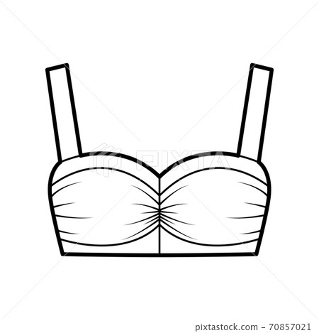 Cropped bra top technical fashion illustration... - Stock Illustration ...