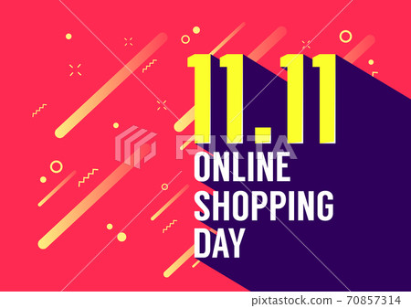 11.11 Online shopping day poster or flyer... - Stock Illustration ...