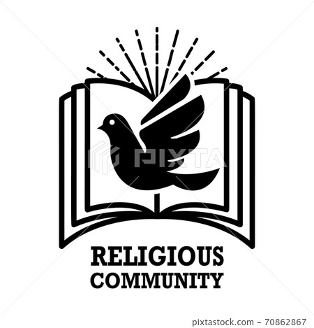 religious community. Emblem template with holy... - Stock Illustration ...