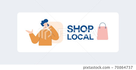 Shop local poster. Support for manufacturer and... - Stock Illustration ...