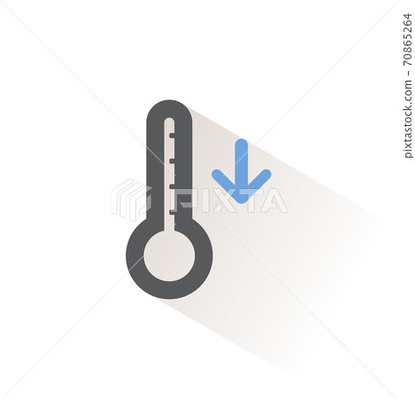 Thermometer fall temperature. Isolated color... - Stock Illustration ...