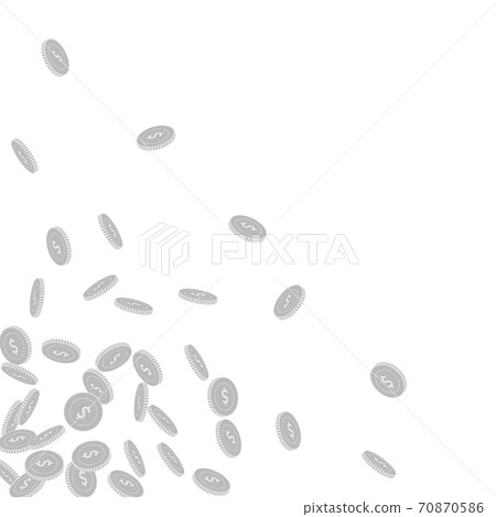 American dollar coins falling. Scattered black and - Stock Illustration ...