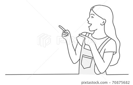 Happy girl pointing finger on copy space - Stock Illustration [70875682 ...