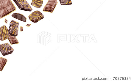 Gold chocolate cookie frame - Stock Illustration [70876384] - PIXTA