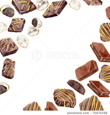 Gold chocolate cookie frame - Stock Illustration [70876386] - PIXTA