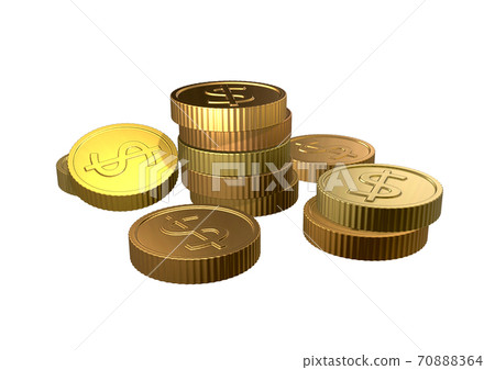 Golden coin with simple design - Stock Illustration [70888364] - PIXTA