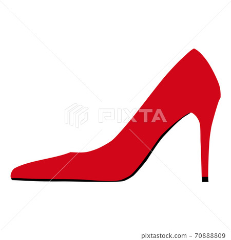 Red high heels shoe icon isolated on white...-插圖素材 [70888809] - PIXTA圖庫