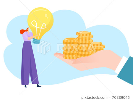 Business people flat hand with finance idea... - Stock Illustration ...