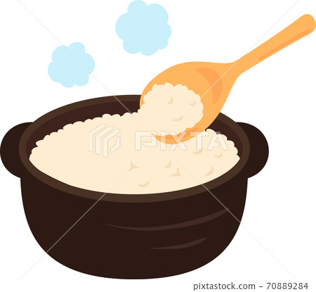 Brown rice cooked in a clay pot - Stock Illustration [70889284] - PIXTA