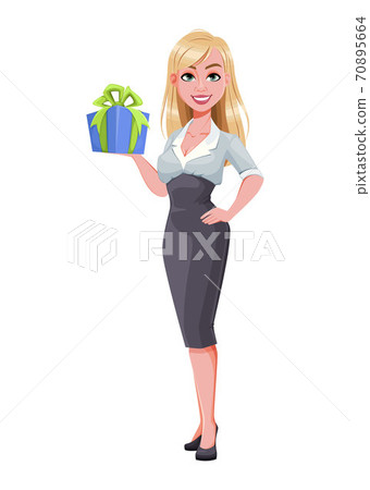 Beautiful businesswoman cartoon character. - Stock Illustration ...