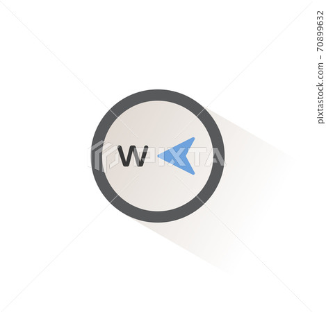 West direction. Isolated color icon. Weather... - Stock Illustration ...