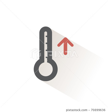 Thermometer. Rise temperature. Isolated color... - Stock Illustration ...
